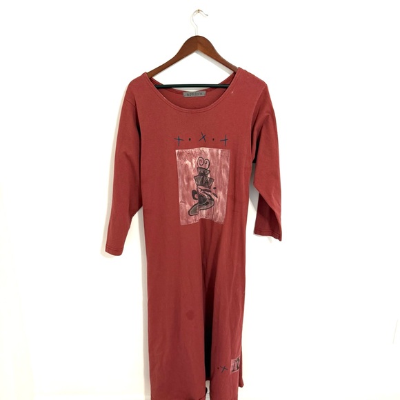 Blue Fish | Dresses | Blue Fish Vintage Art To Wear Hand Painted Coffee ...